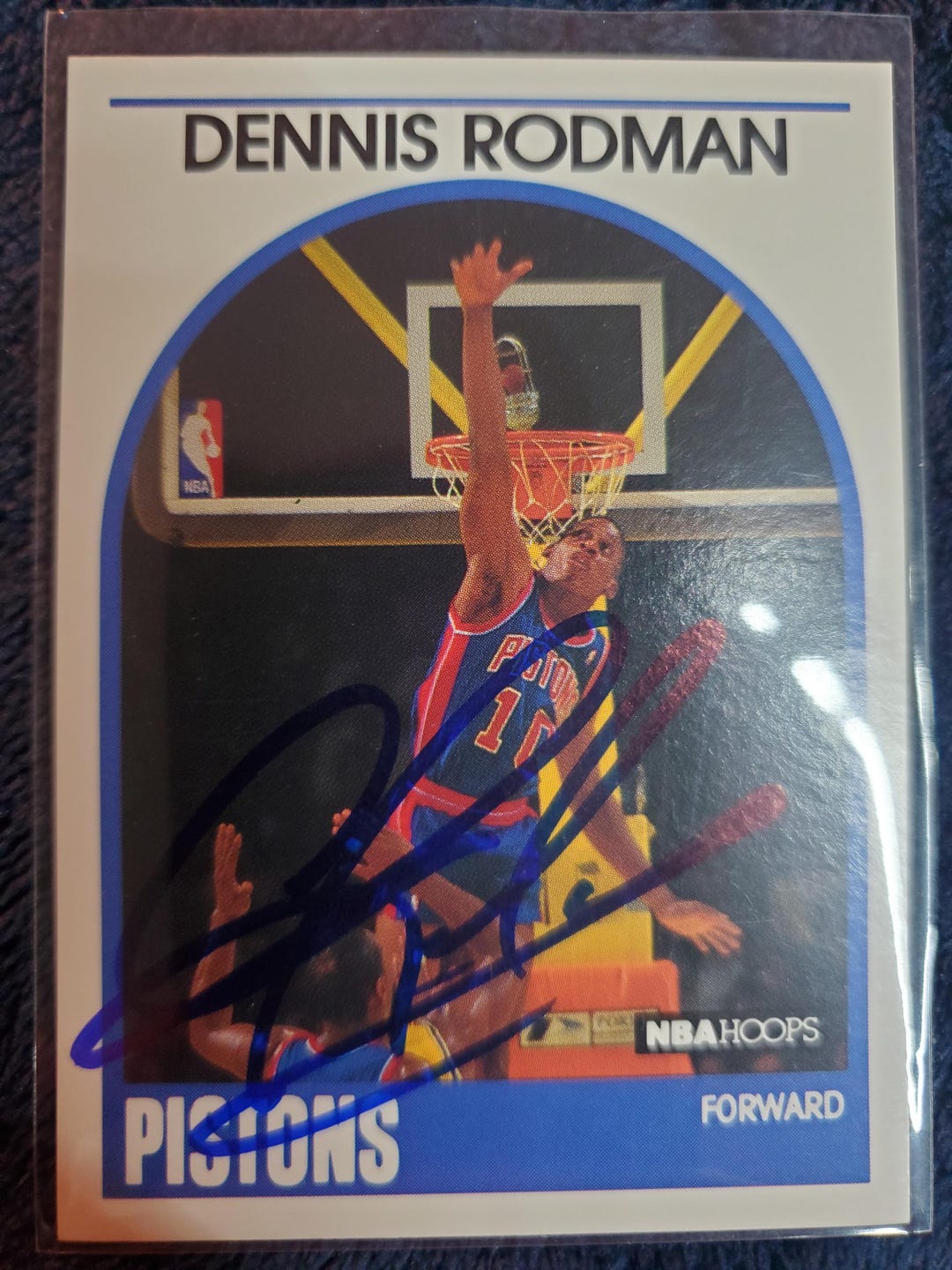 Dennis Rodman Authentic Hand Signed 1990 Hoops Basketball Card ...