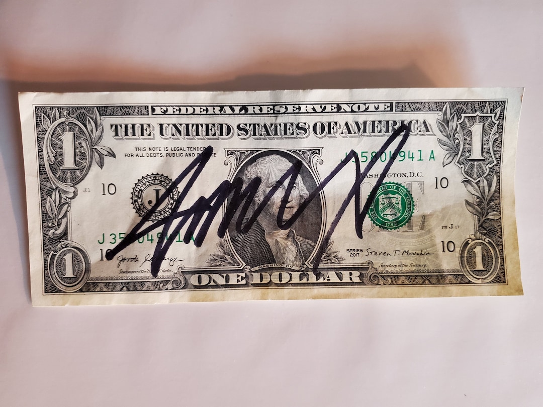 Donald J Trump Hand Signed 1 US Dollar Bill Autographed 45th United ...