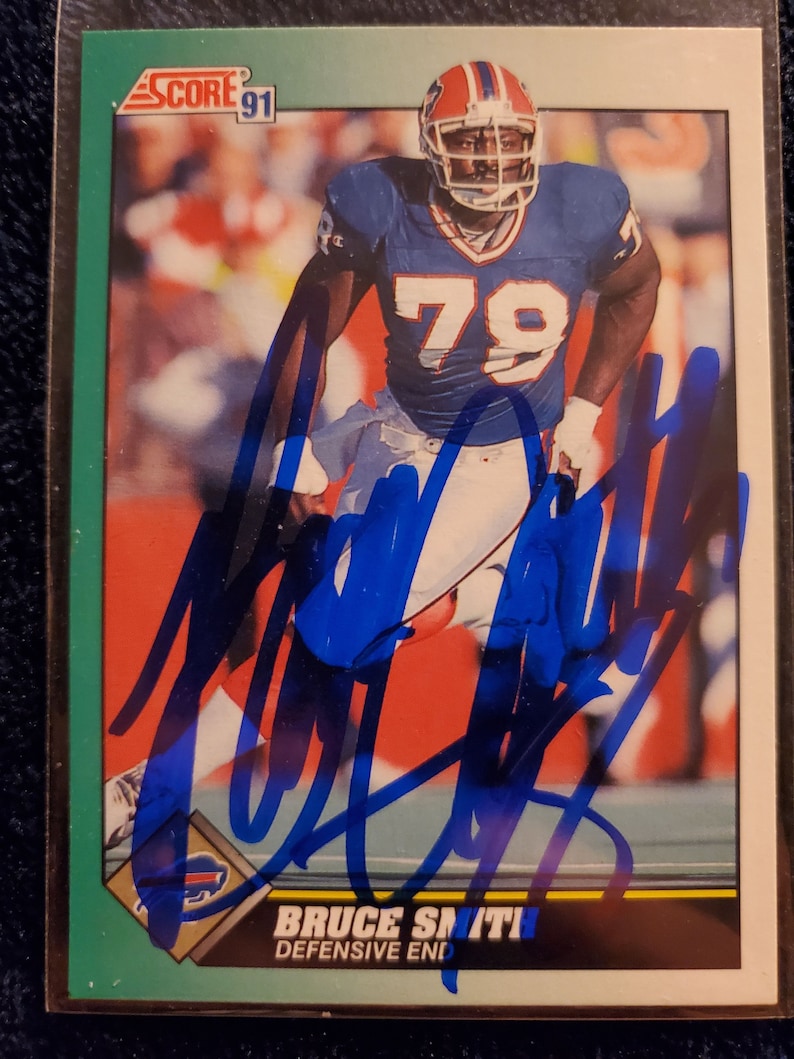 Bruce Smith Authentic Hand Signed 1991 Score Card Buffalo Bills ...