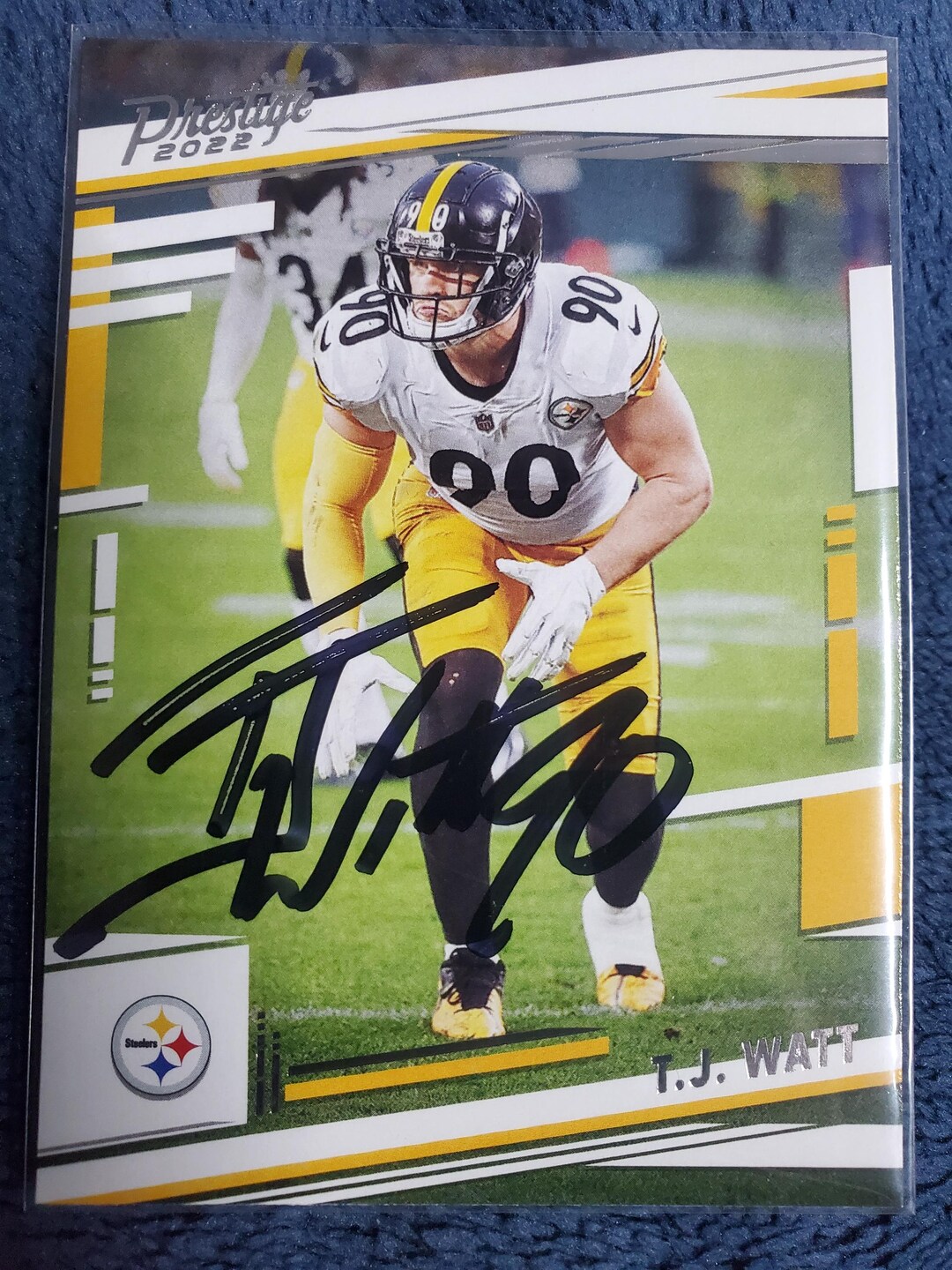 TJ Watt Authentic Hand Signed 2022 Panini Prestige Football Card ...