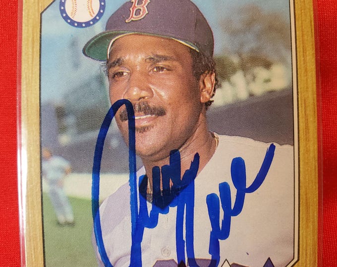 Jim Rice Authentic Hand Signed 1987 Topps Card Autographed HOF Hall of ...