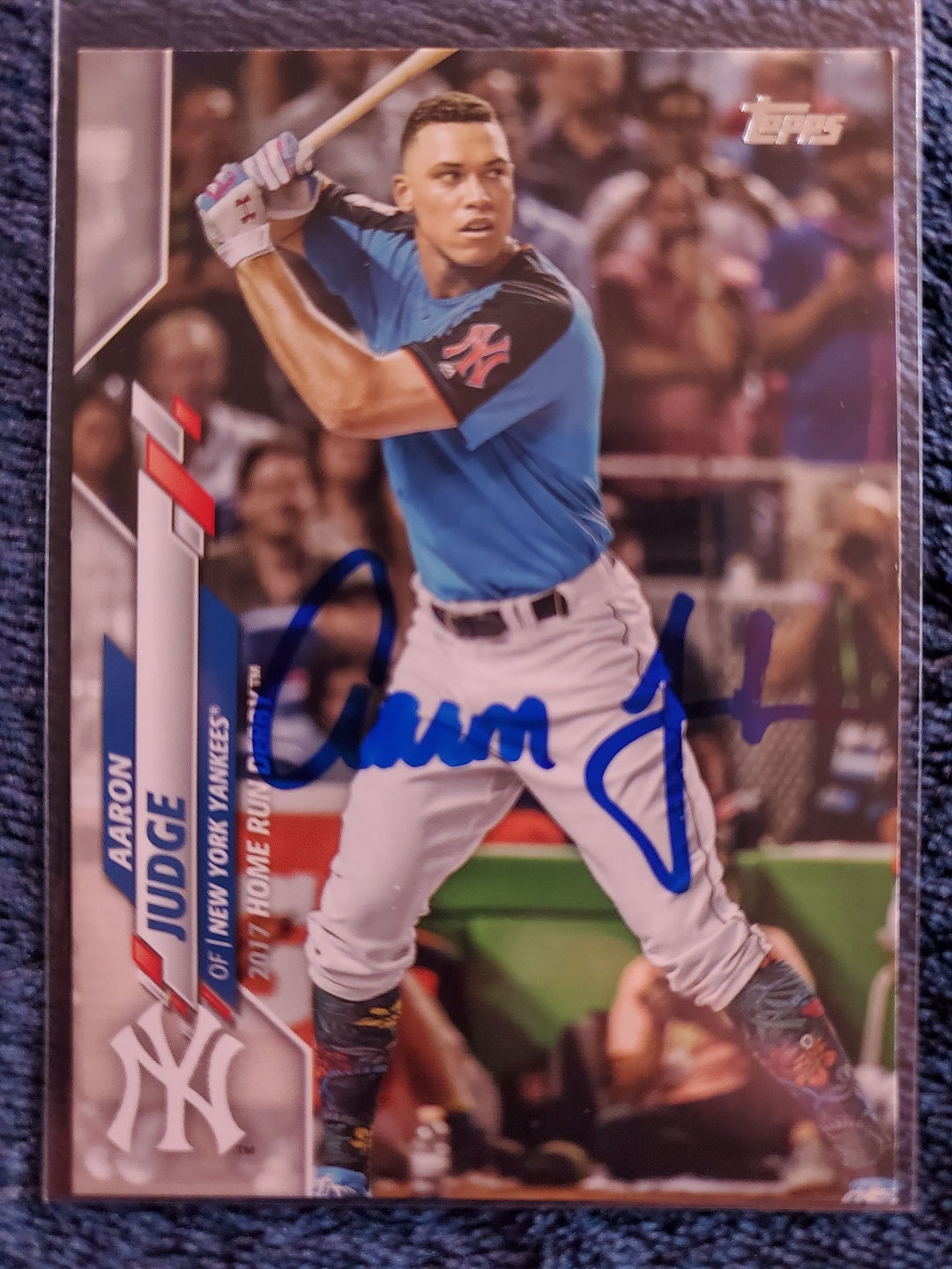 Aaron Judge Authentic Signed 2020 Topps Baseball Cardl Autographed New York Yankees Future Hall ...