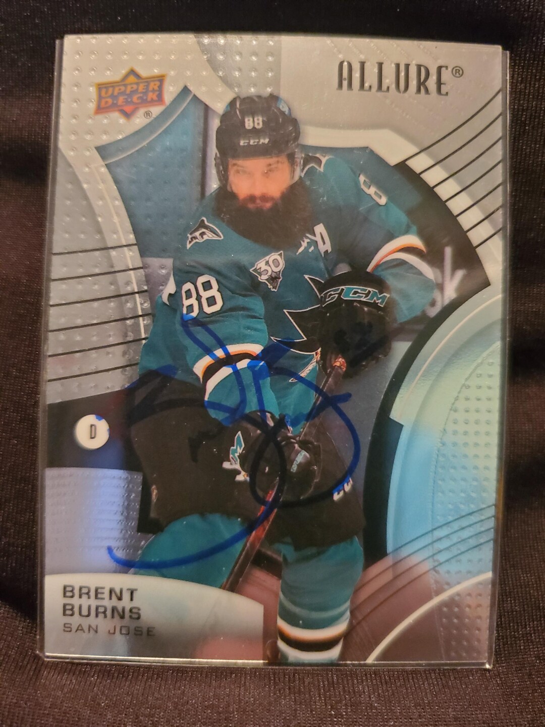 Brent Burns Authentic Hand Signed 2021 Upper Deck Allure Hockey Card Autographed San Jose Sharks ...