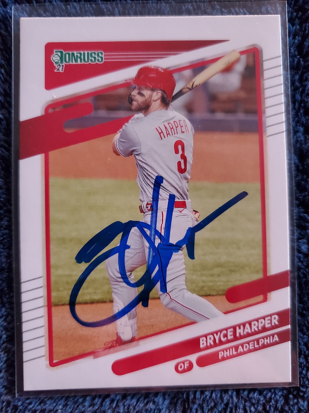Bryce Harper Authentic Hand Signed 2021 Donruss Baseball Card ...