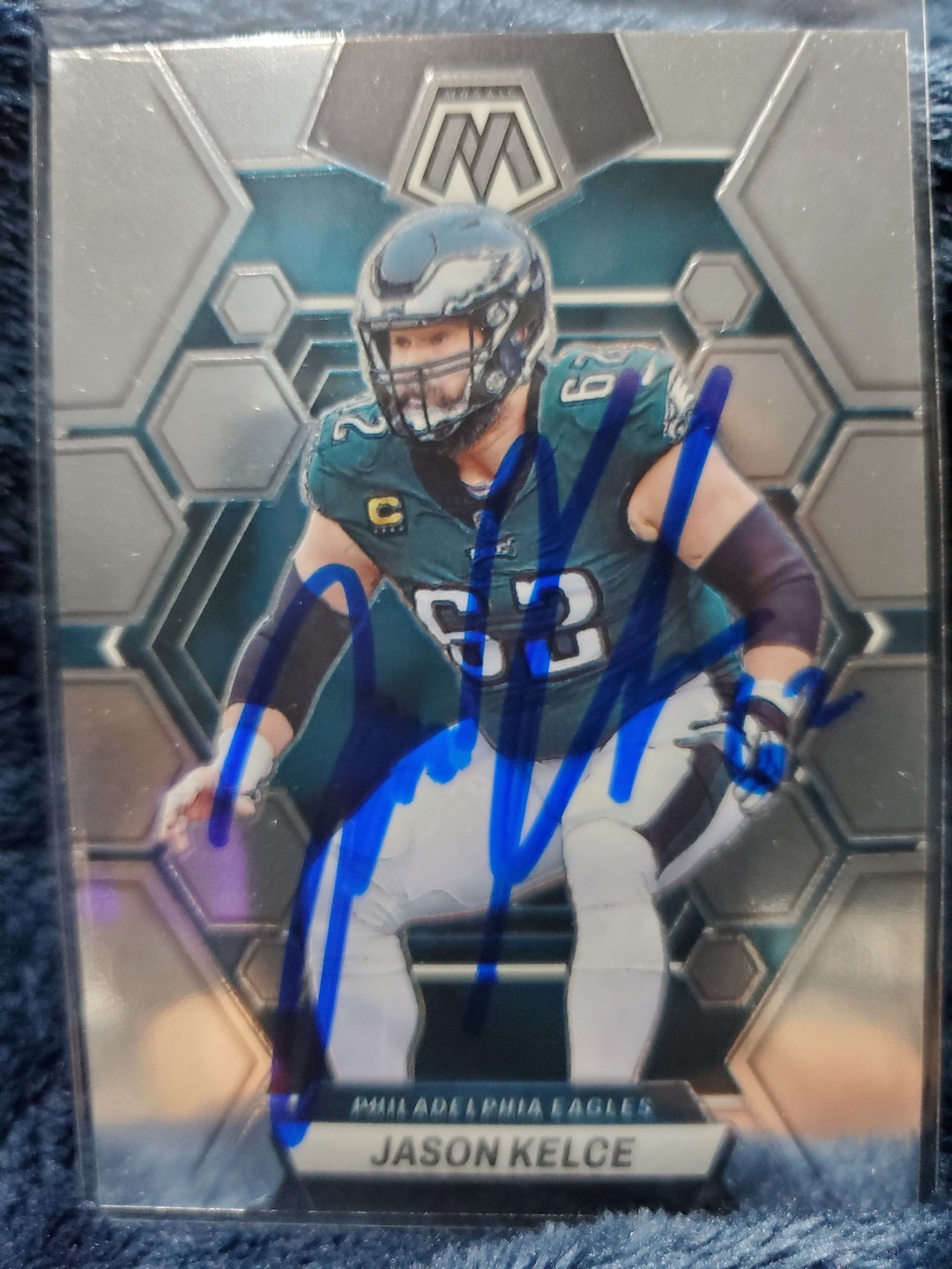 Jason Kelce Authentic Hand Signed 2023 Mosaic Football Card Autographed ...