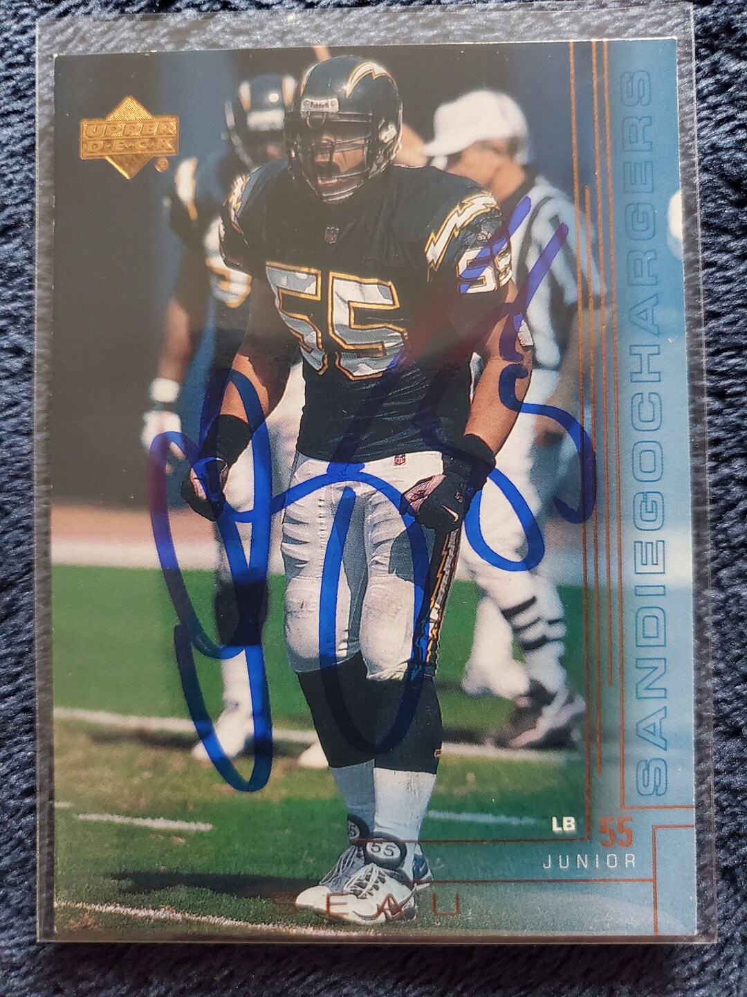 Junior Seau Authentic Hand Signed 2000 Upper Deck Card Autographed San ...