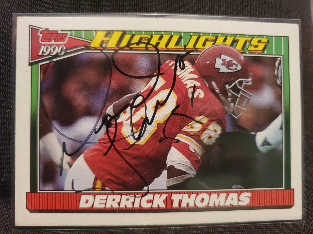 Derrick Thomas Authentic Hand Signed 1991 Topps Card Autographed ...
