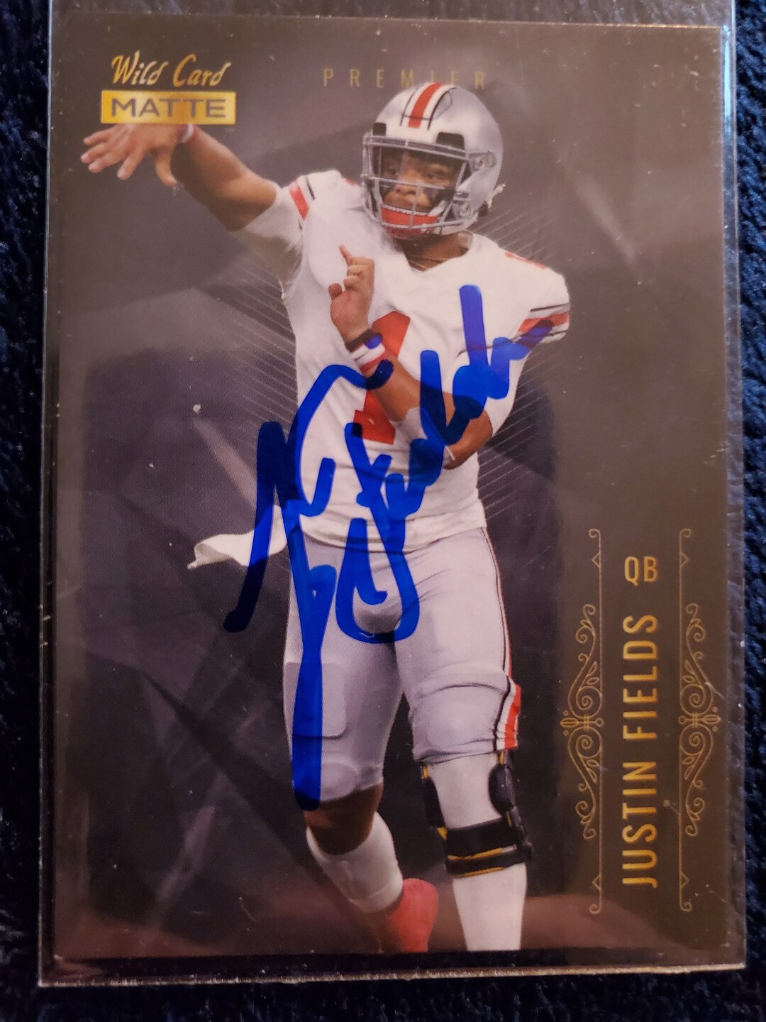 Justin Fields Authentic Hand Signed 2021 Wild Card Rookie Card ...