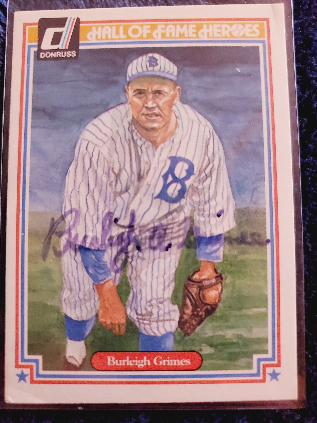 Burleigh Grimes Authentic Hand Signed 1983 Donruss Hall of Fame Heroes ...