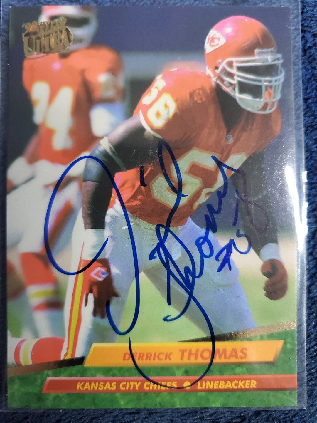 Derrick Thomas Authentic Hand Signed 1992 Fleer Ultra Card Autographed ...