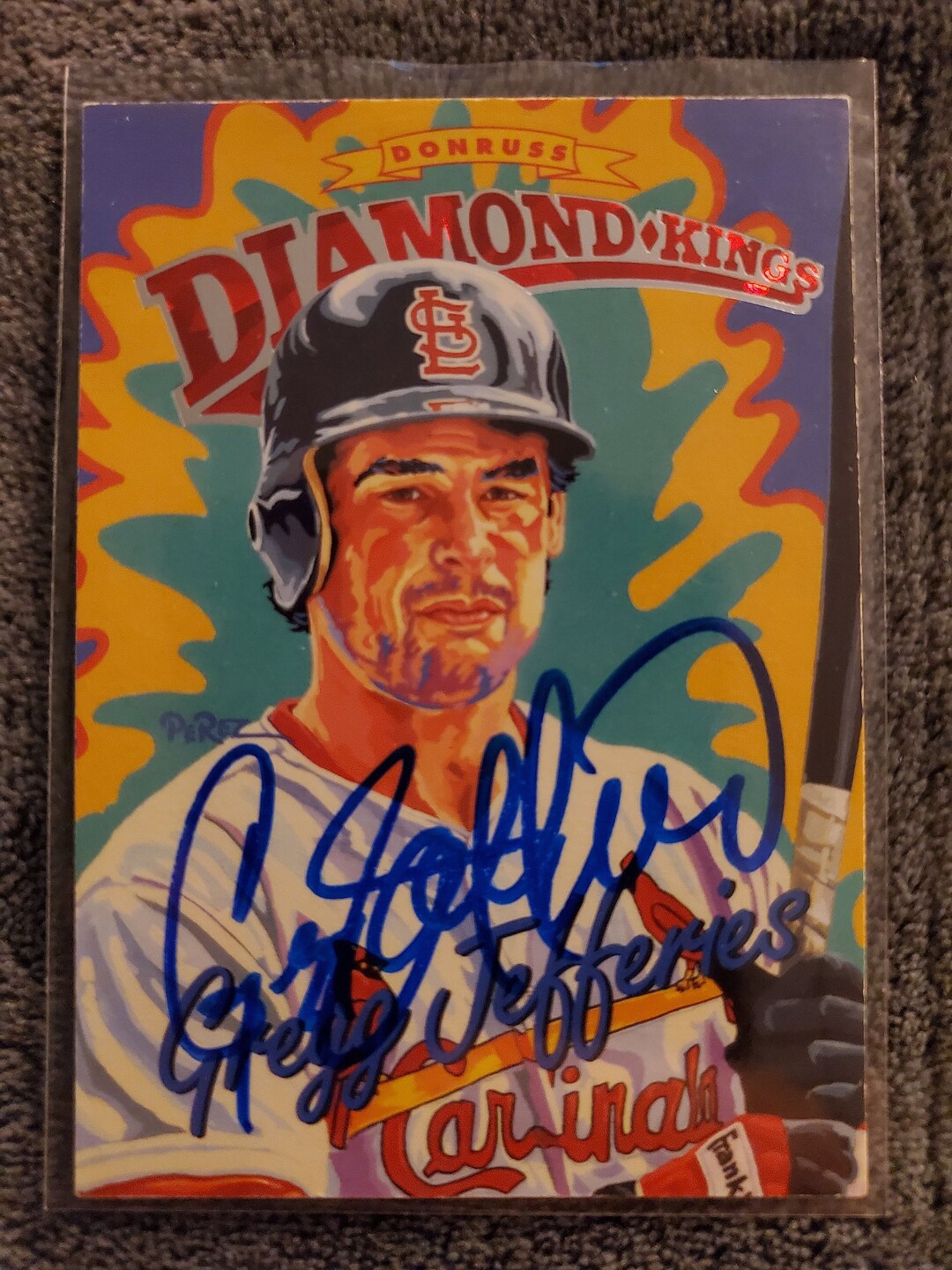 Gregg Jefferies Authentic Hand Signed 1993 Donruss Diamond King ...