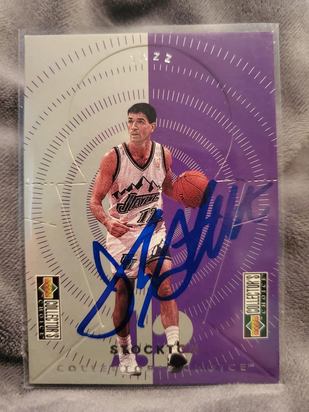 John Stockton Authentic Hand Signed Upper Deck Basketball Card ...