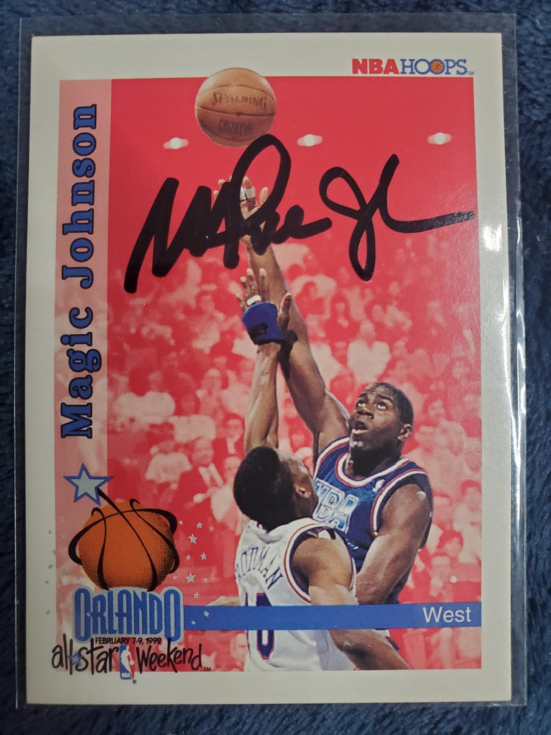 Magic Johnson Authentic Hand Signed 1992 Hoops Basketball Card ...
