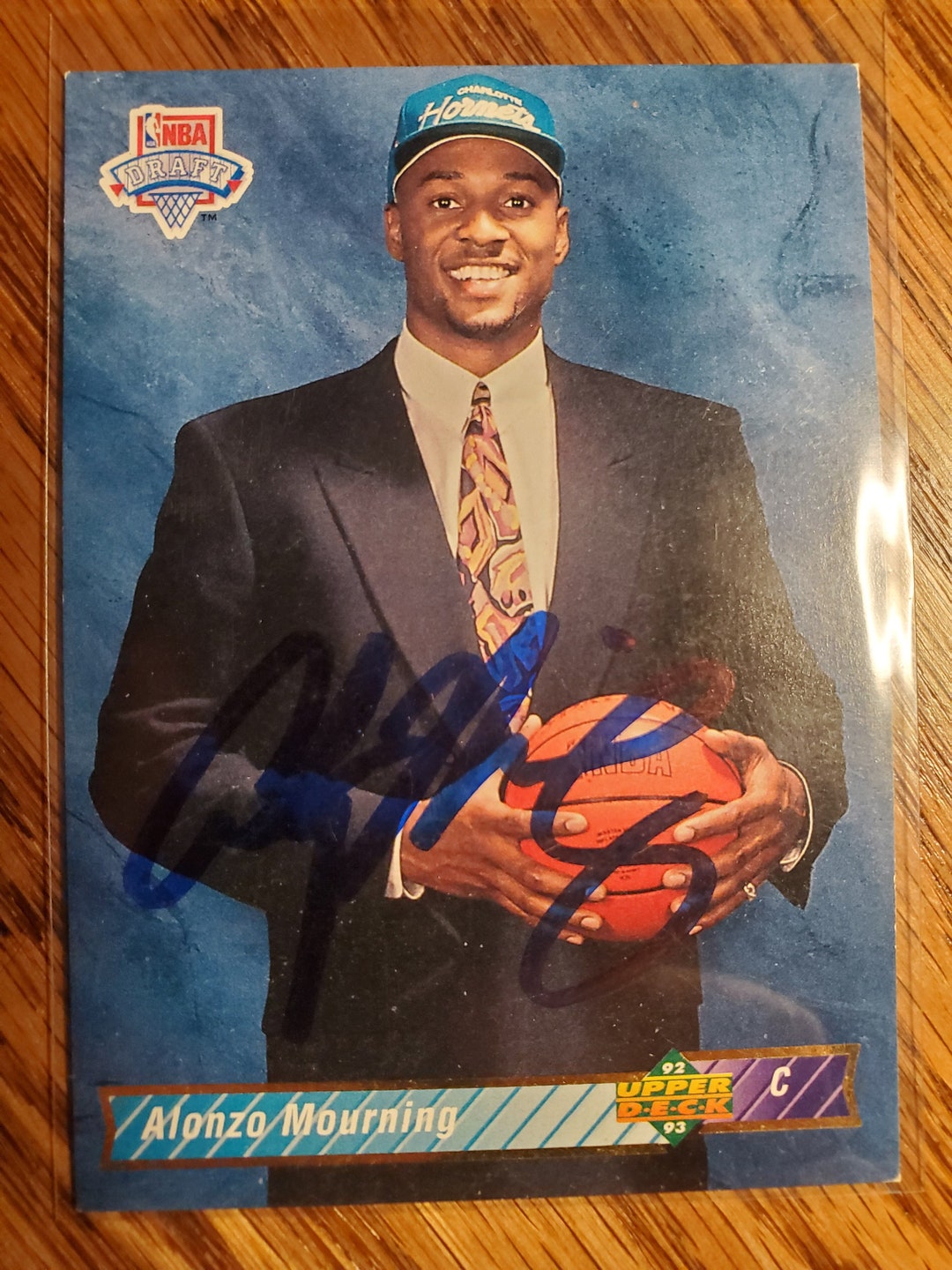 Alonzo Mourning Authentic Hand Signed 1992 Upper Deck Rookie Card ...