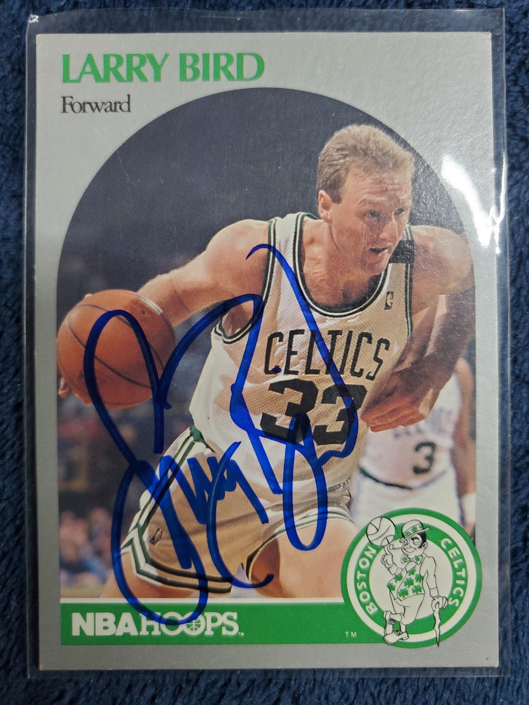 Larry Bird Authentic Hand Signed 1990 Hoops Basketball Card Autographed ...