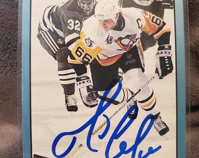 Mario Lemieux Authentic Hand Signed Score Card Autographed Pittsburgh ...