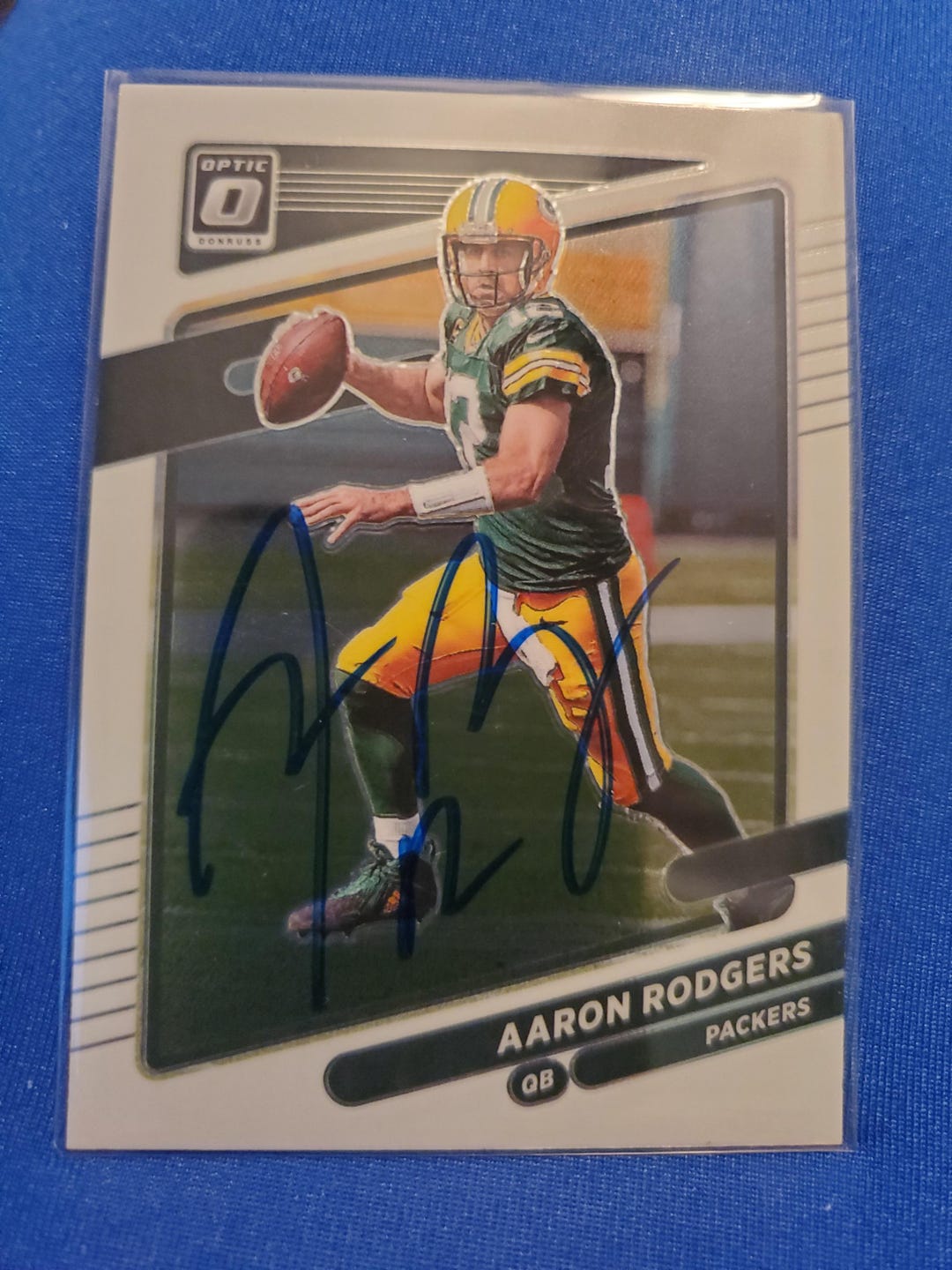 Aaron Rodgers Authentic Hand Signed 2021 Donruss Optic Card Autographed ...