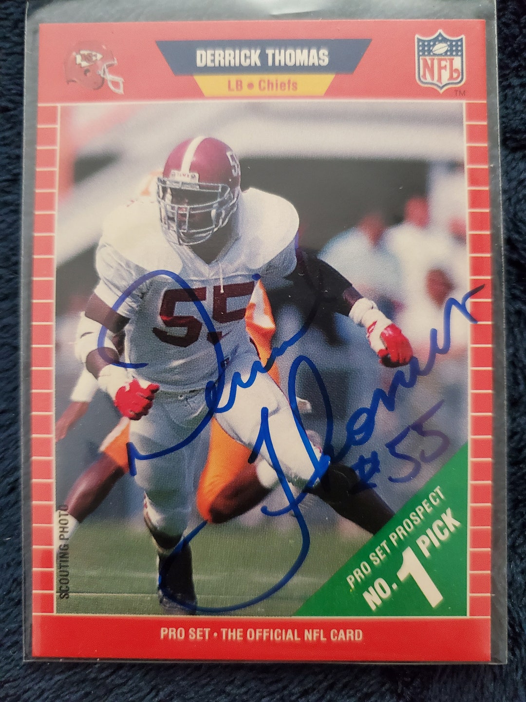 Derrick Thomas Authentic Hand Signed 1989 Pro Set Rookie Card ...