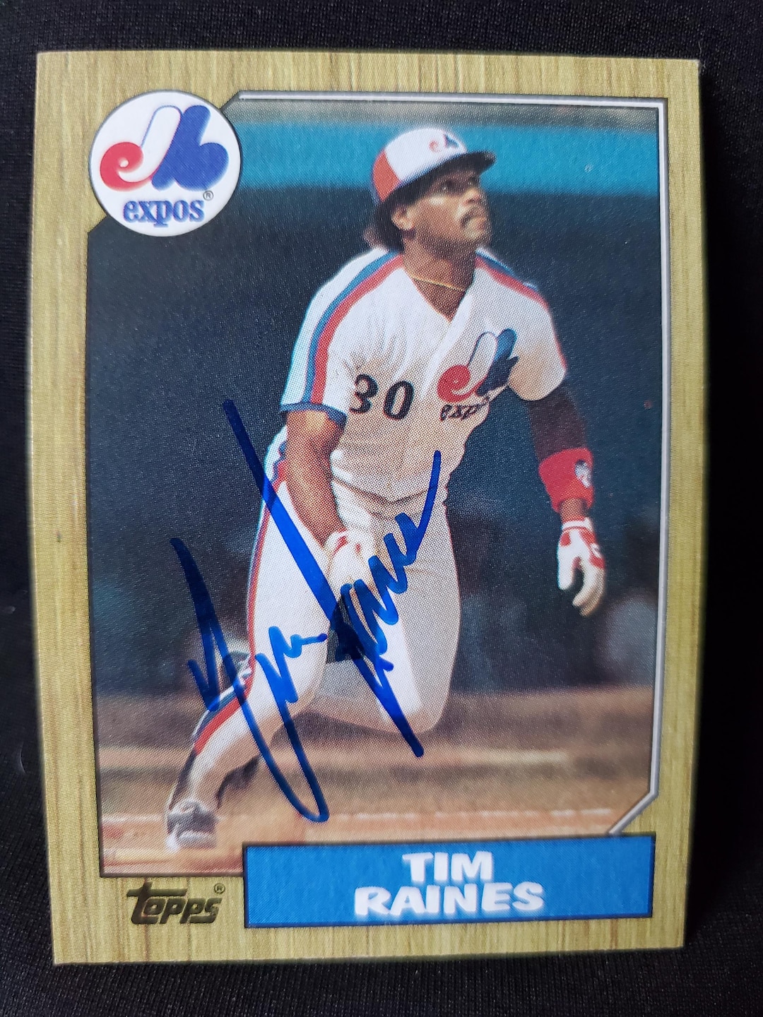Tim Raines Authentic Hand Signed 1987 Topps Baseball Card HOF ...