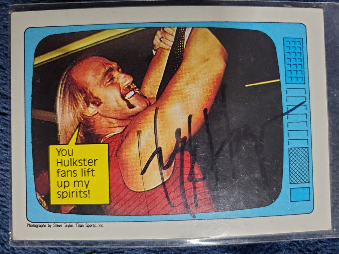 Hulk Hogan Authentic Hand Signed 1985 Topps Rookie Trading Card ...