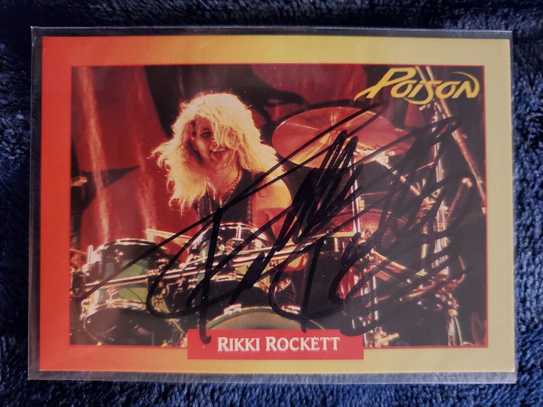 Rikki Rockett Authentic Hand Signed 1991 Musiccards Trading Card ...