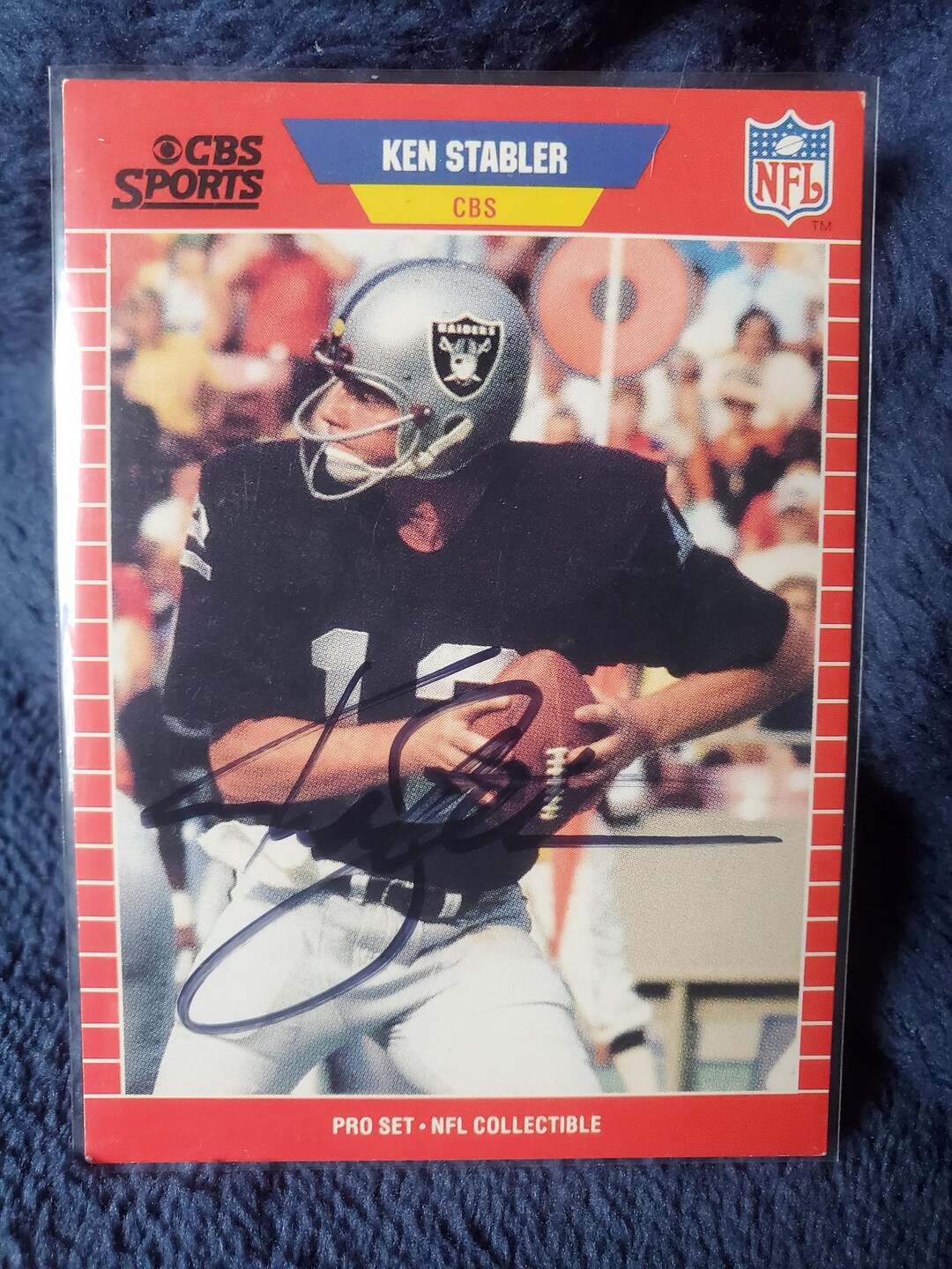 Ken Stabler Authentic Hand Signed 1989 Pro Set Card Autographed ...