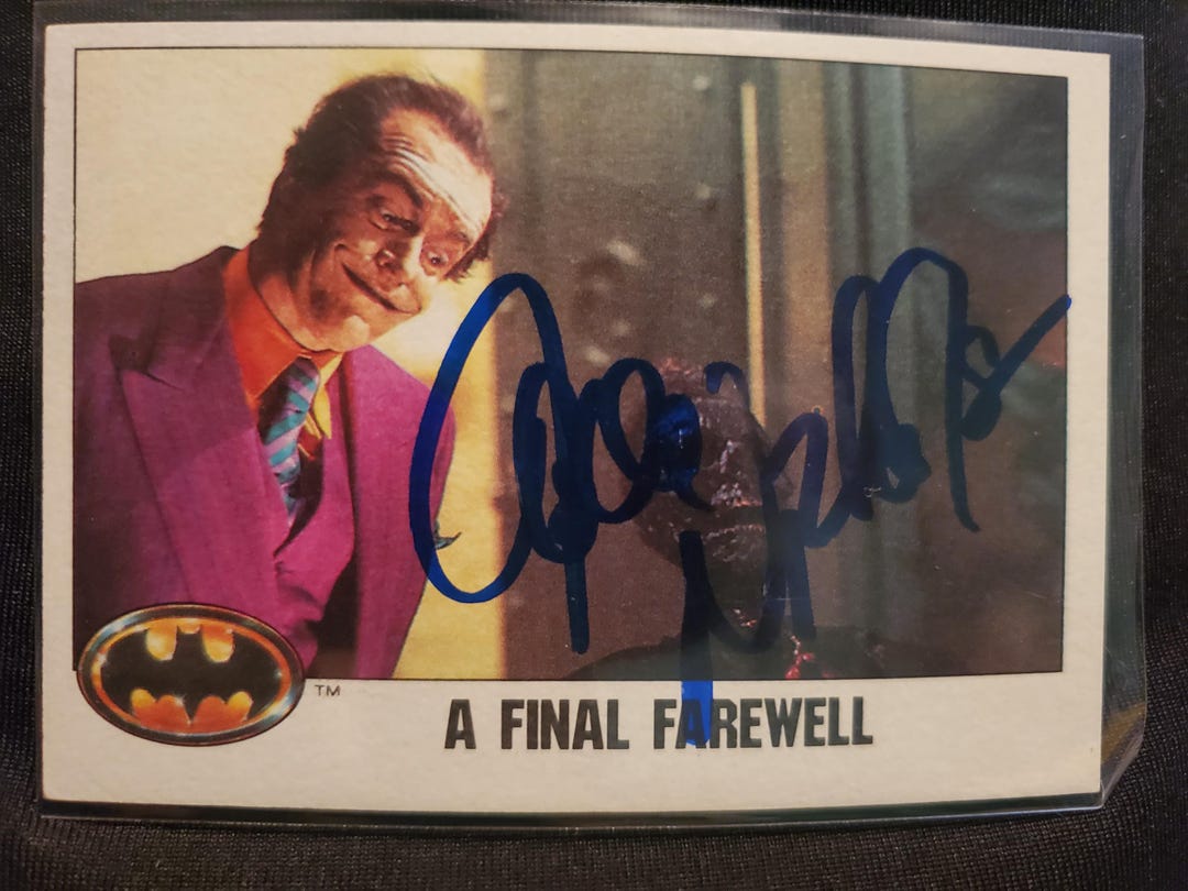 Jack Nicholson Authentic Hand Signed 1989 Batman Card Autographed Movie ...