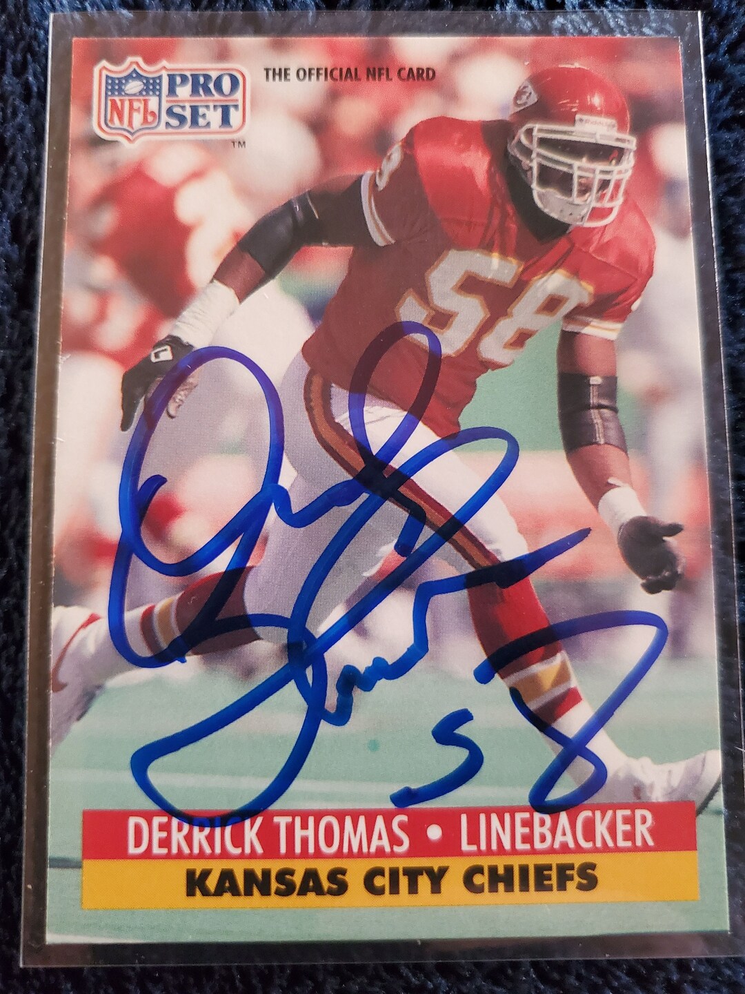 Derrick Thomas Authentic Hand Signed 1991 Pro Set Card Autographed ...