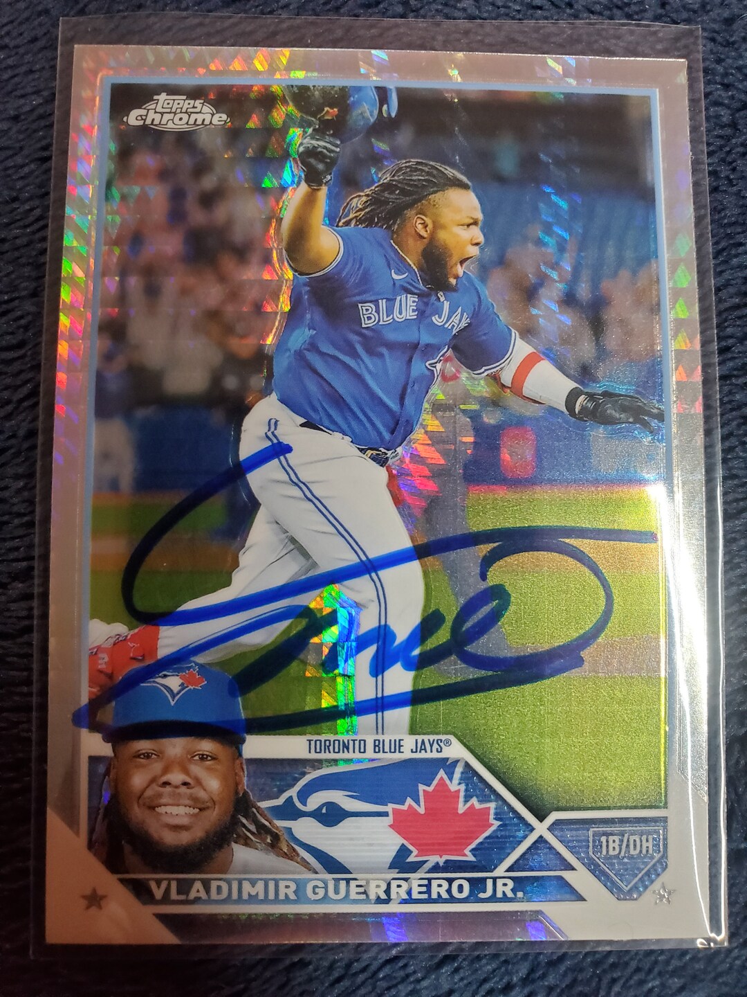 Vladimir Guerrero Jr Authentic Hand Signed 2023 Topps Chrome Baseball Card Toronto Jays HOF ...