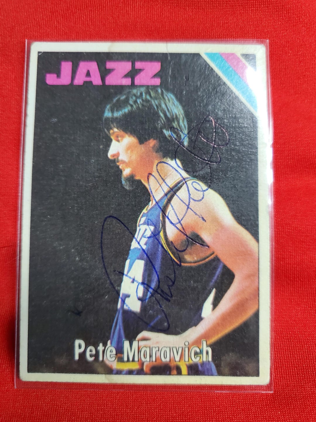 Pistol Pete Maravich Authentic Hand Signed 1975 Topps Basketball Card ...