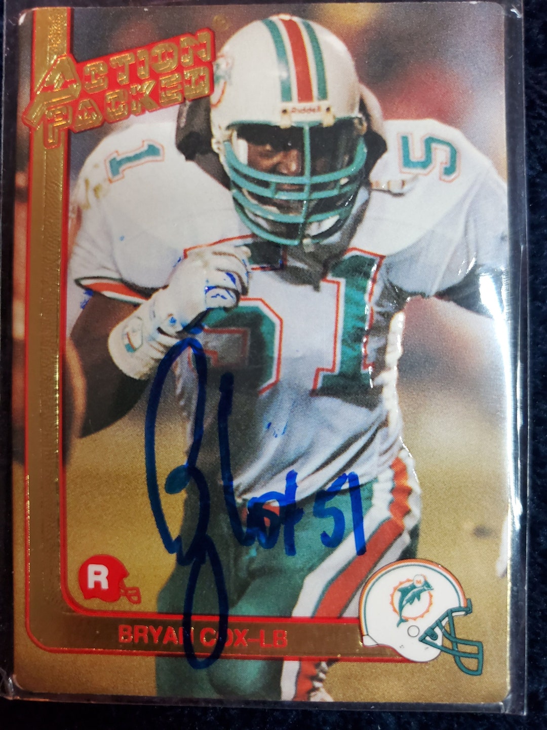 Bryan Cox Authentic Hand Signed 1991 Action Packed Rookie Card ...