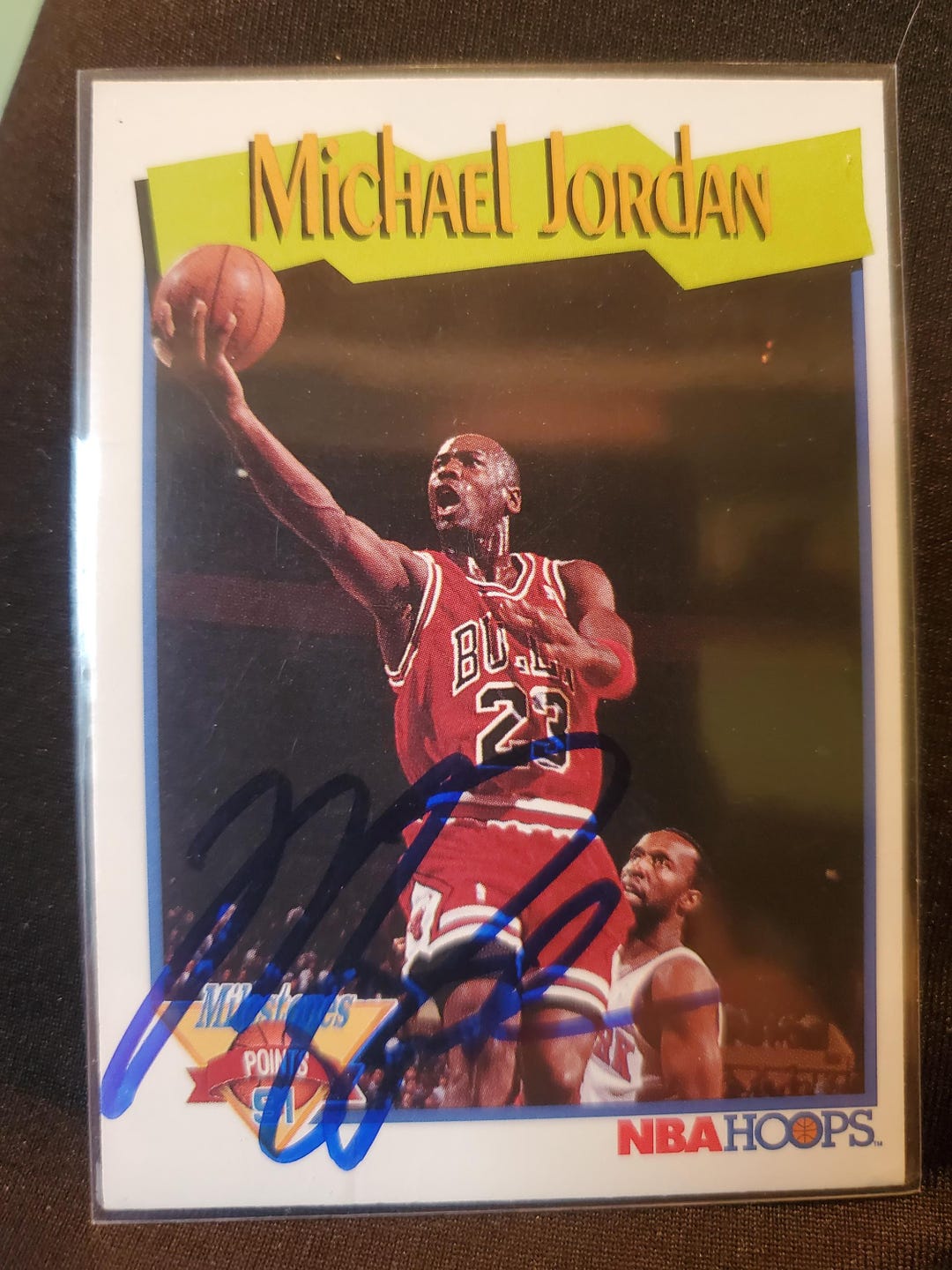 Michael Jordan Authentic Hand Signed 1991 Hoops Basketball Card ...