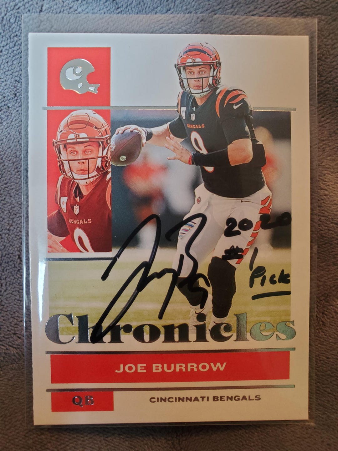 Joe Burrow Authentic Hand Signed Panini Rookie Football Card HOF ...