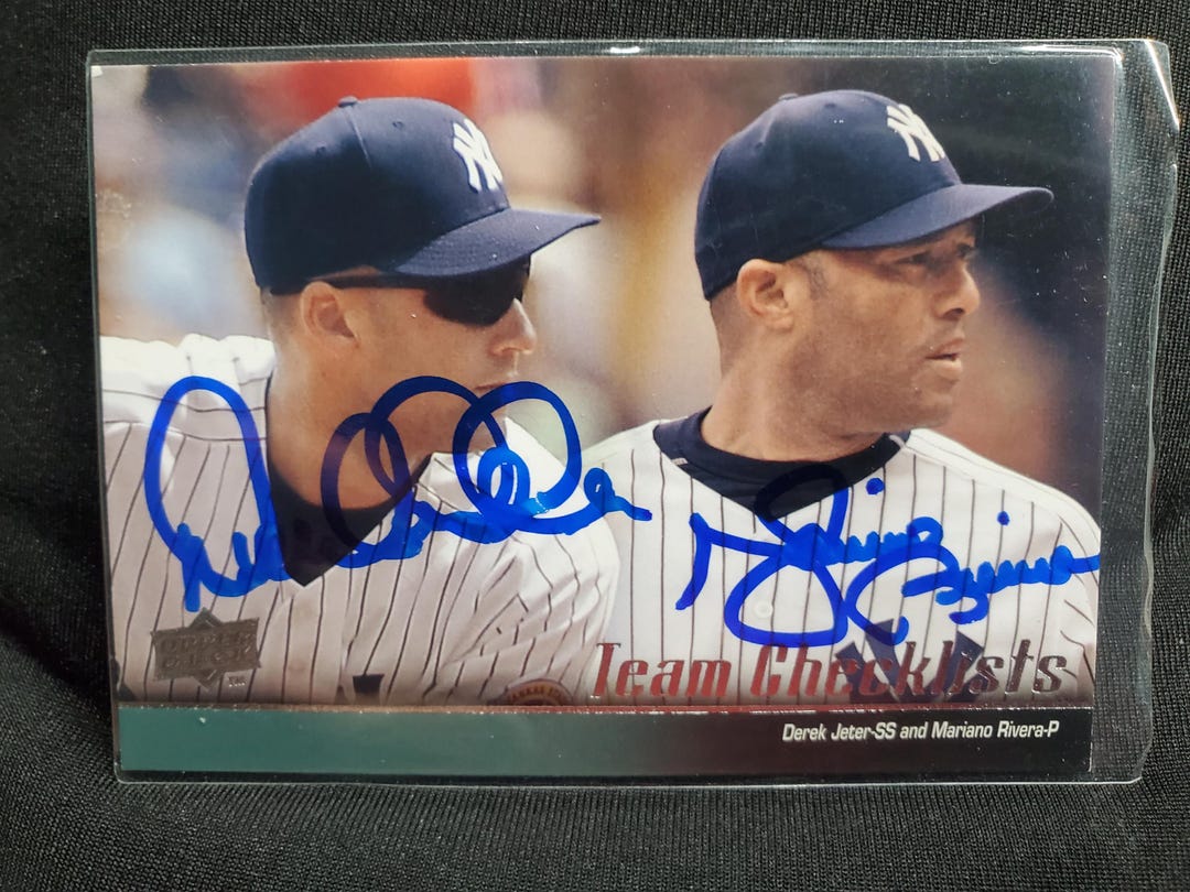 Derek Jeter & Mariano Rivera Authentic Signed 2010 Baseball Card Autographed New York Yankees ...