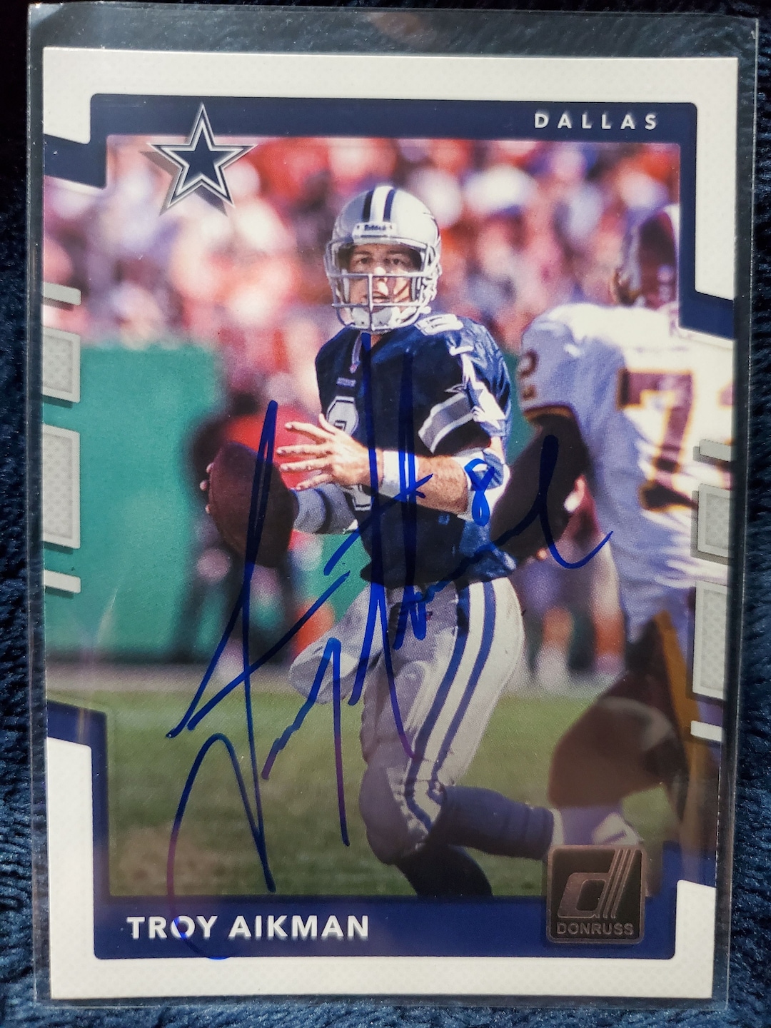 Troy Aikman Authentic Hand Signed 2017 Donruss Football Card ...