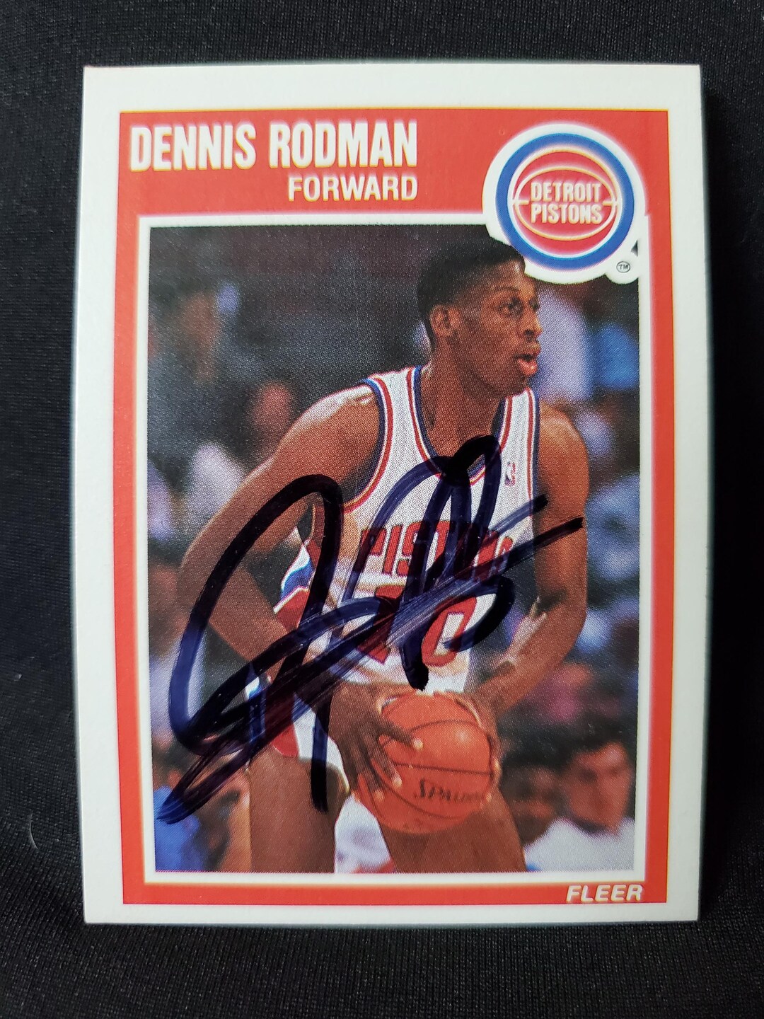 Dennis Rodman Authentic Hand Signed 1989 Fleer Basketball Card ...