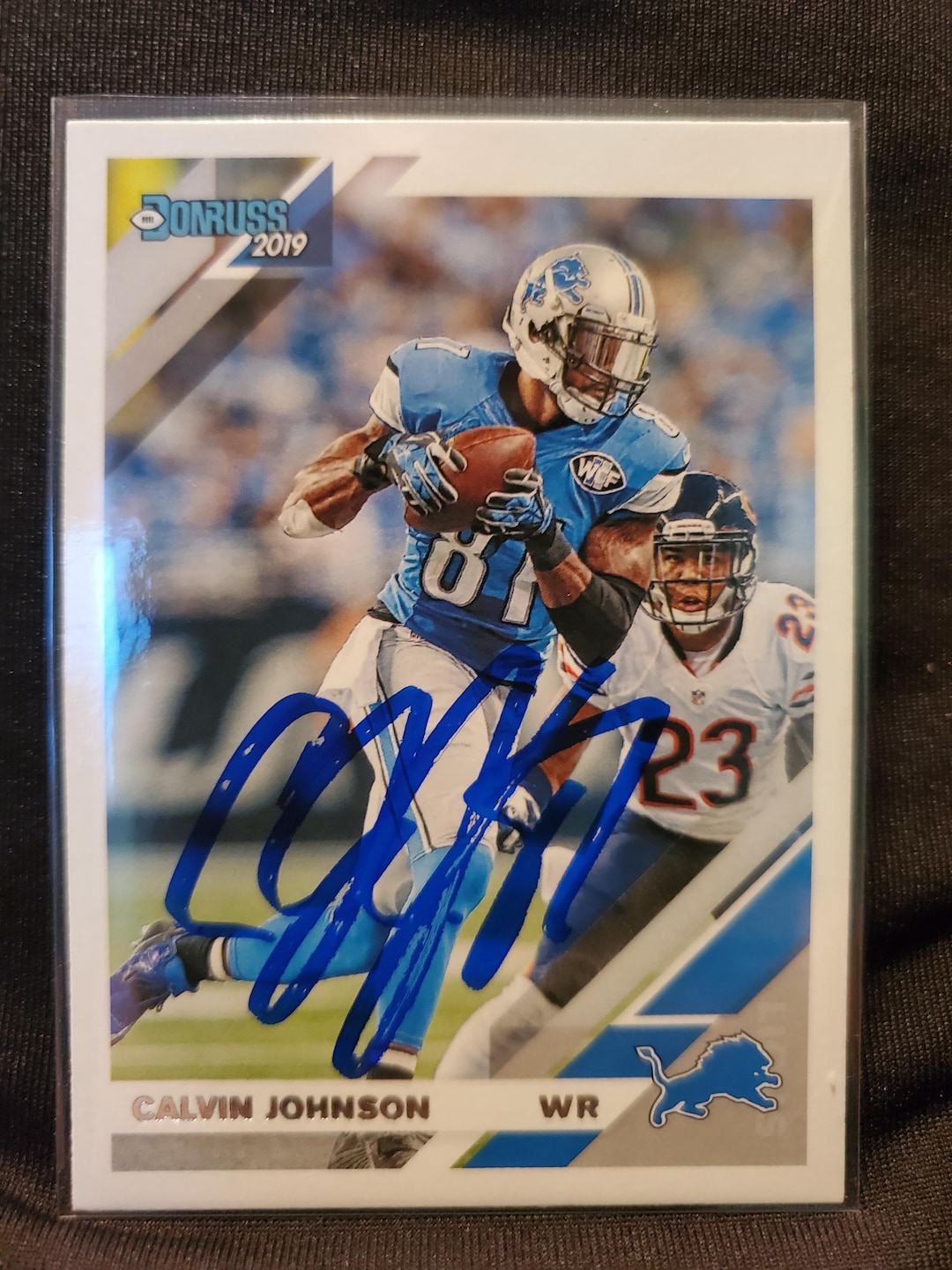 Calvin Johnson Authentic Hand Signed 2019 Donruss Card Detroit Lions ...