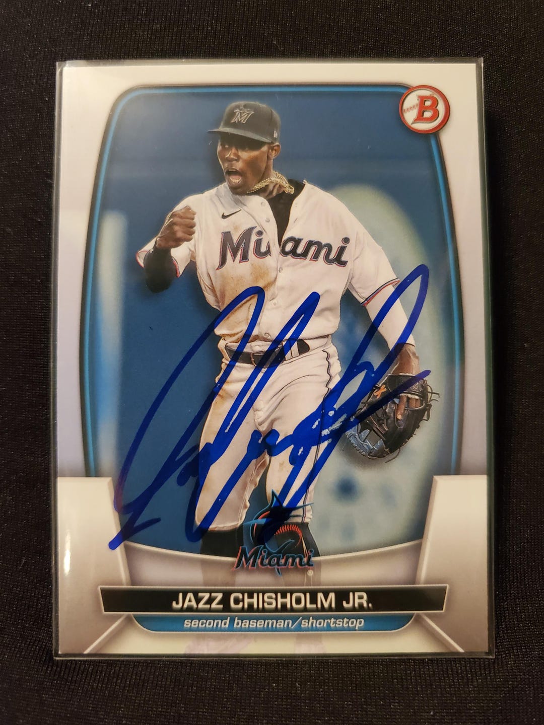 Jazz Chisholm Jr Authentic Hand Signed 2023 Topps Baseball Card ...