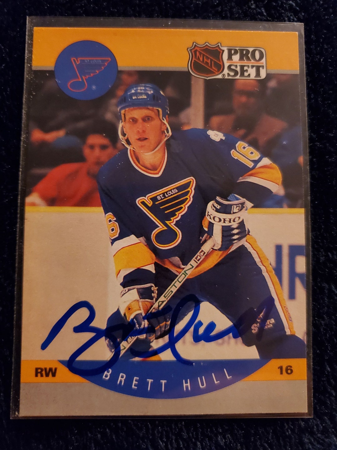 Brett Hull Authentic Hand Signed 1990 Pro Set Card Autographed St Louis ...