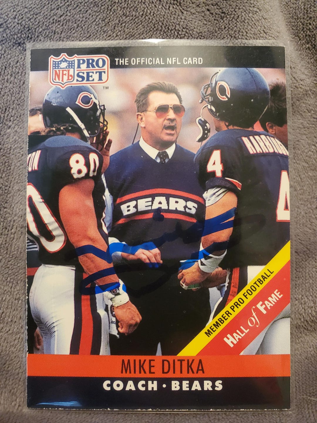 Mike Ditka Authentic Hand Signed 1990 Pro Set Card Autographed HOF ...