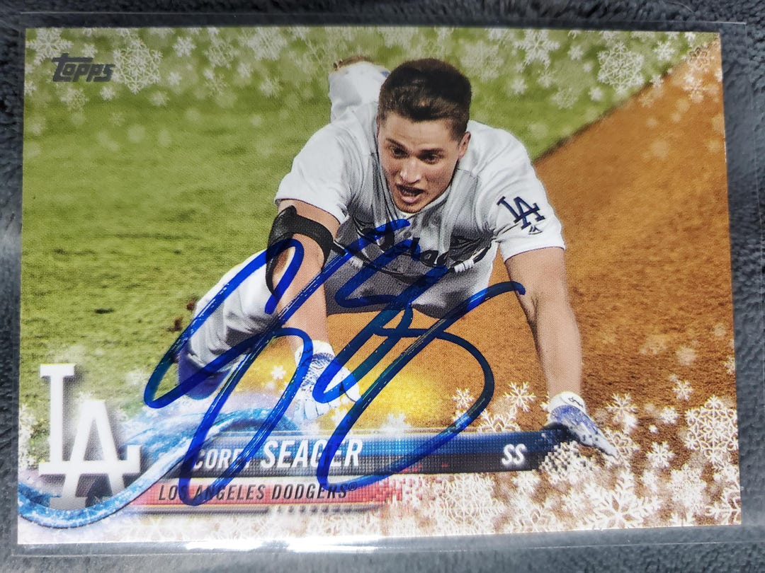 Corey Seager Authentic Hand Signed 2018 Topps Card Autographed Los ...