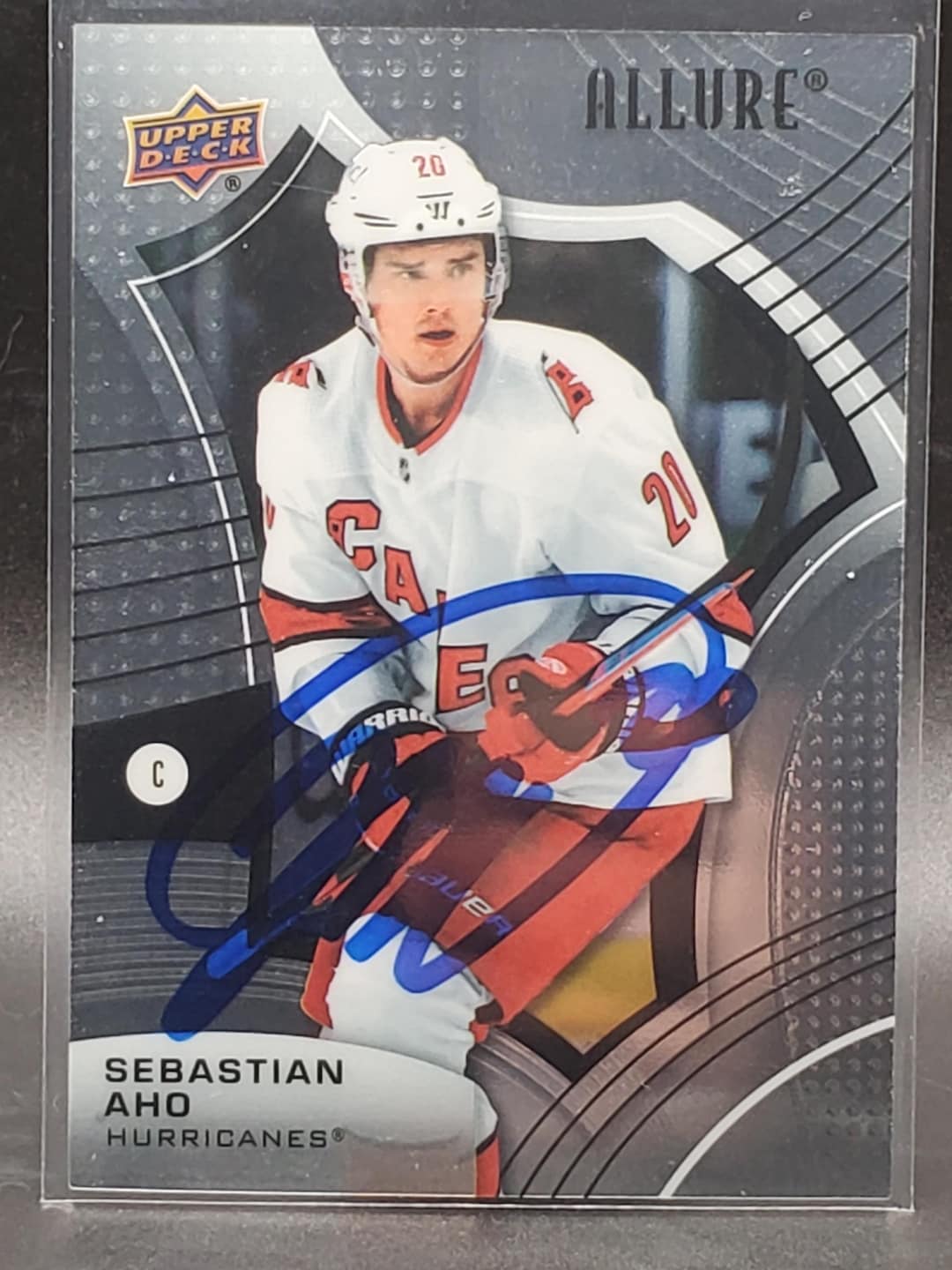 Sebastian Aho Authentic Hand Signed Upper Deck Card Carolina Hurricanes ...