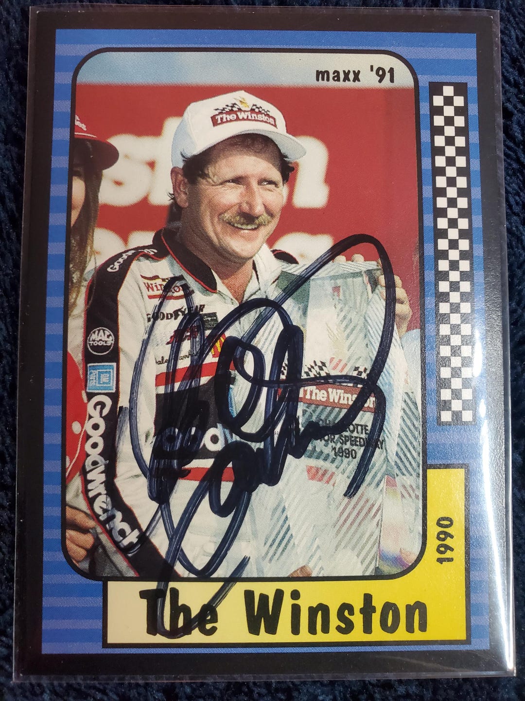 Dale Earnhardt Authentic Hand Signed 1991 Maxx Racing Card Hall of Fame ...