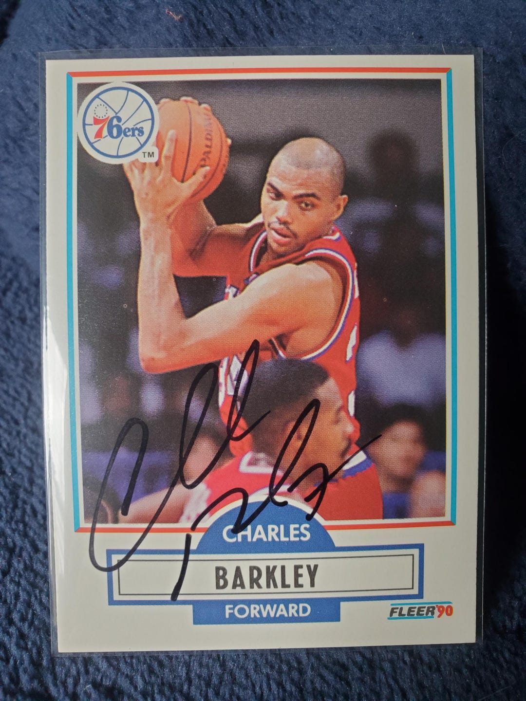 Charles Barkley Authentic Hand Signed 1990 Fleer Basketball Card ...