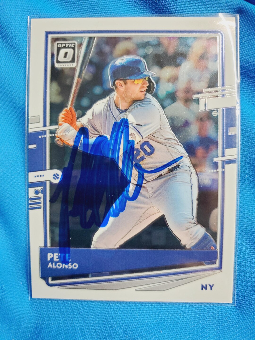 Pete Alonso Authentic Hand Signed 2020 Donruss Optic Baseball Card NY ...