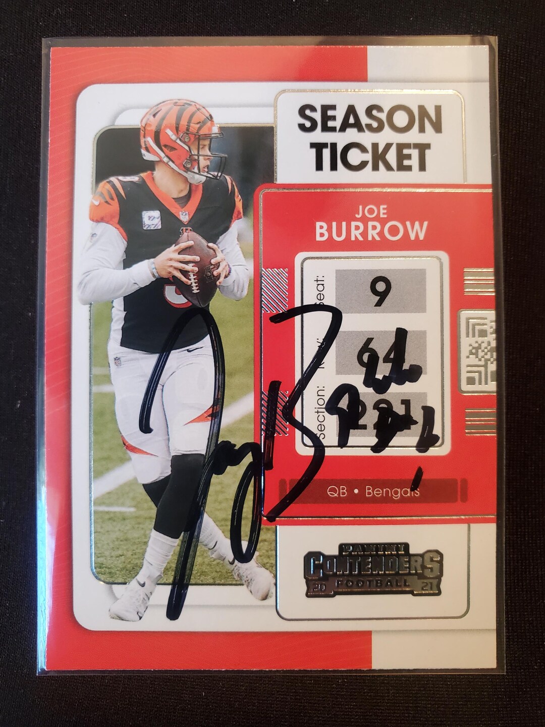 Joe Burrow Authentic Hand Signed Who Day 2021 Panini Contenders ...