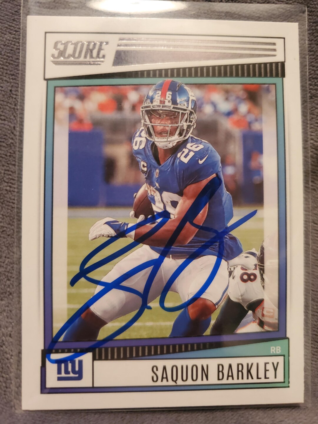 Saquon Barkley Authentic Hand Signed Panini Score Football Card ...
