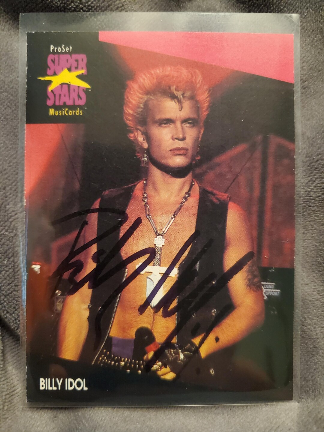 Billy Idol Authentic Hand Signed 1990s Pro Set Super Stars Music ...