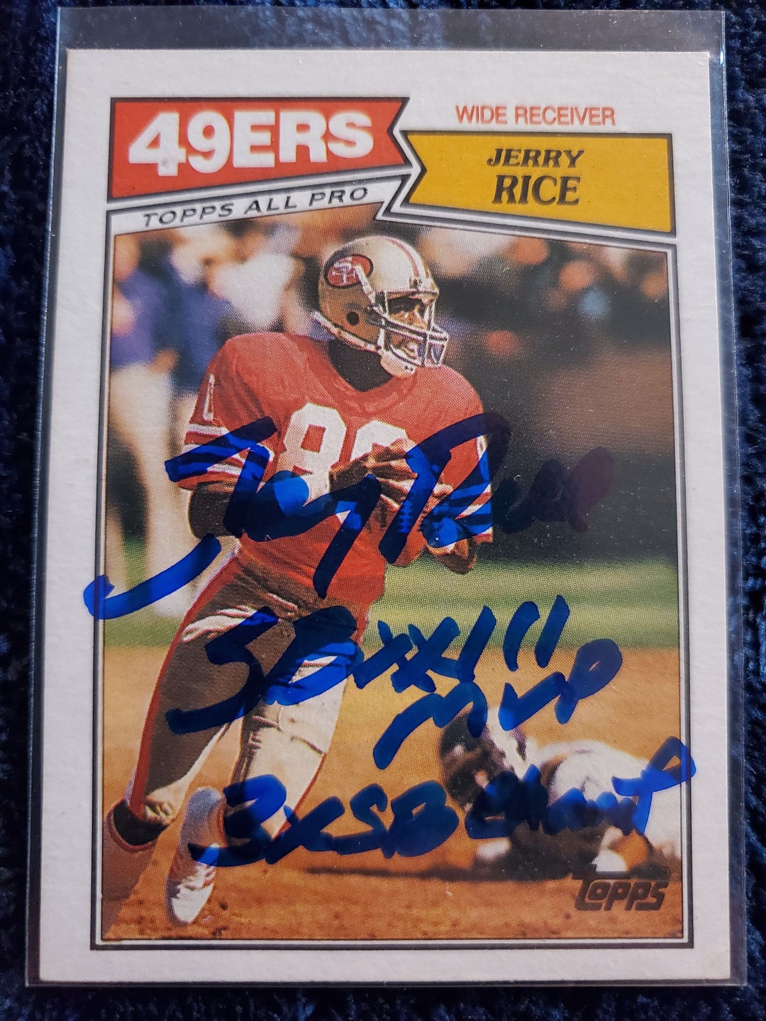 Jerry Rice Authentic Hand Signed 1987 T Card Autographed HOF Football ...
