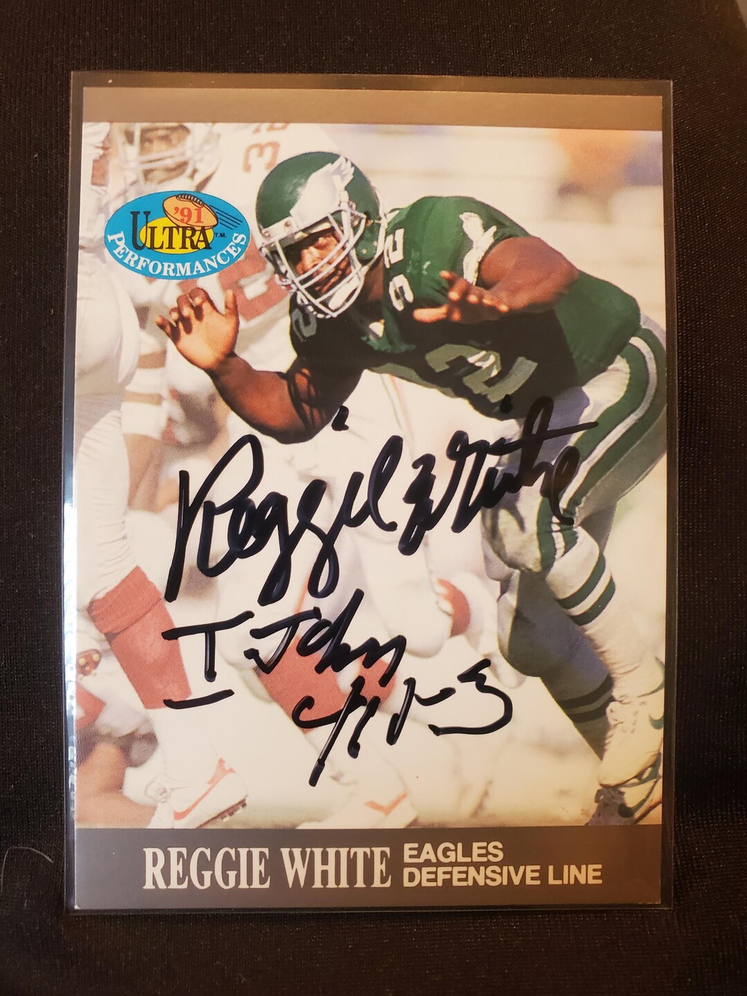 Reggie White Authentic Hand Signed 1991 Fleer Ultra Card Autographed ...